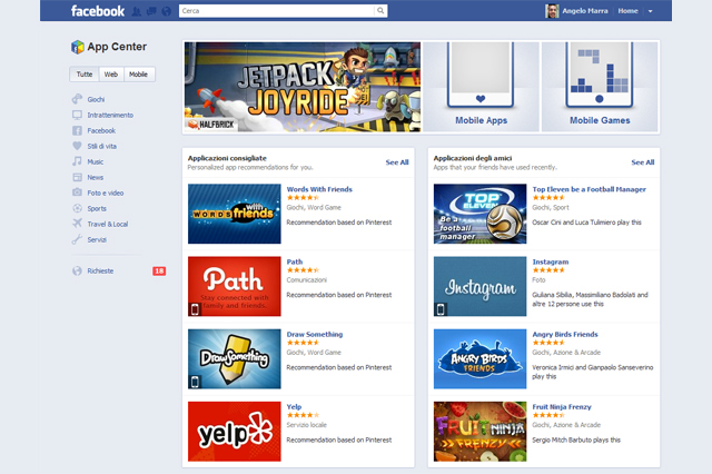 Facebook App Center, disponibile per Android e a breve per iOS