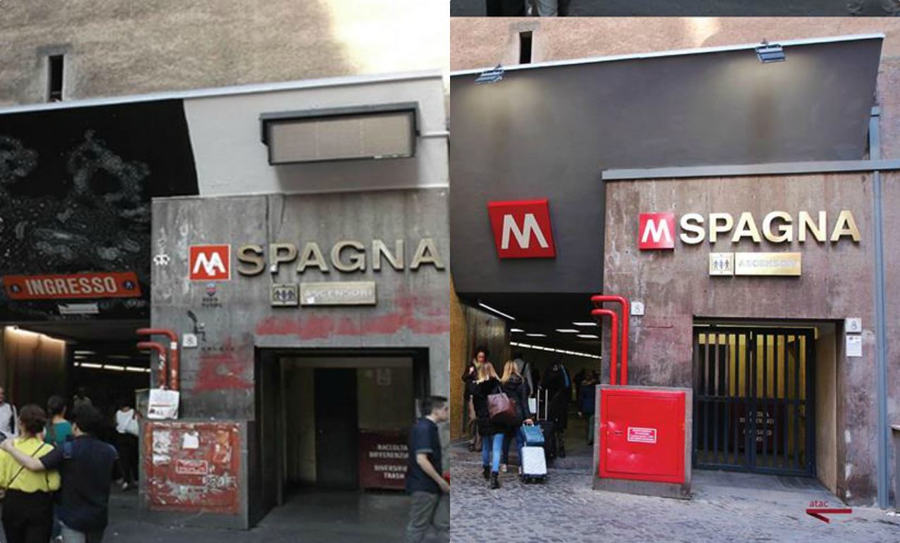 Dopo i lavori ecco il nuovo ingresso della stazione della Metro A Spagna