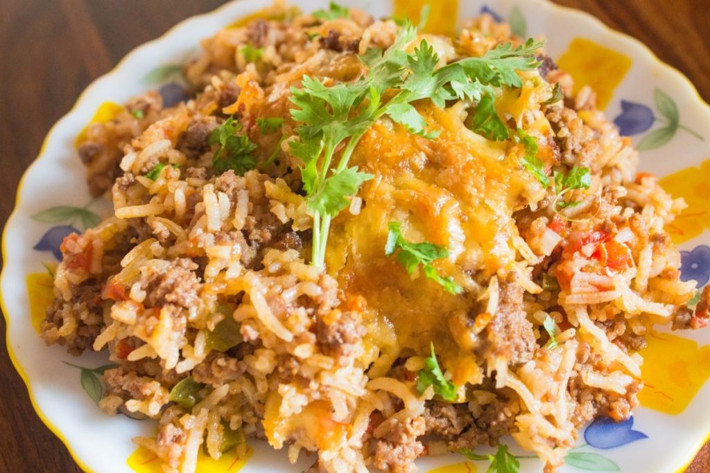 Spanish rice bake: a very flavorful preparation