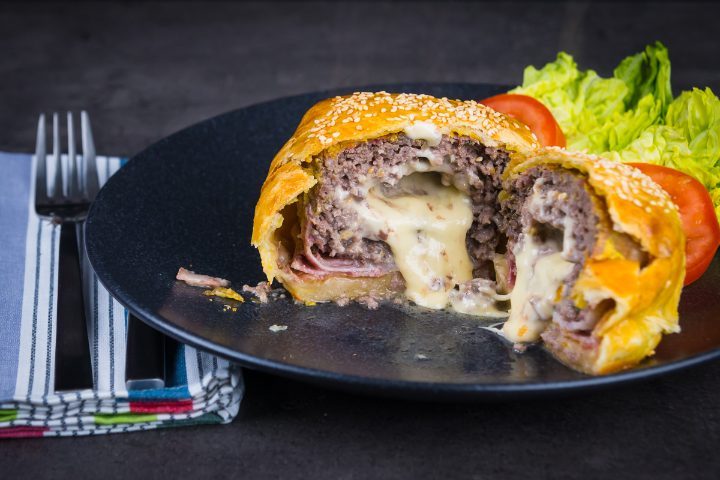 Puff Pastry Stuffed Burger: a rich and delicious recipe