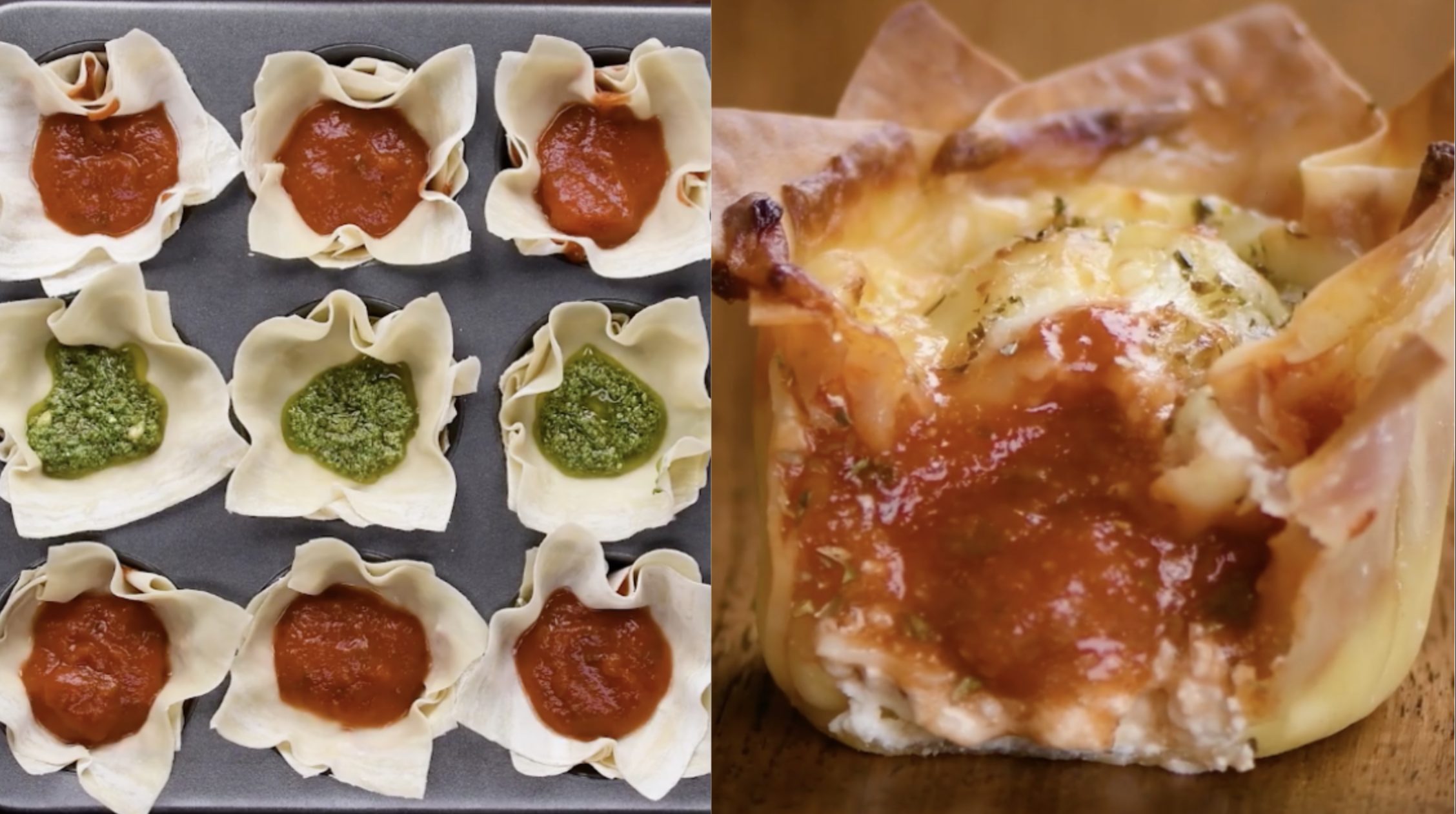 Mini lasagna cups: easy, quick and very delicious