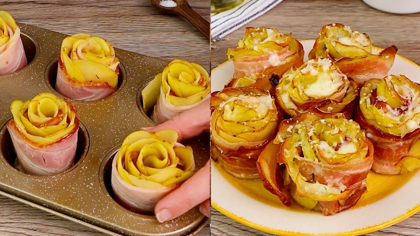 Bacon-Wrapped Potato Roses Recipe