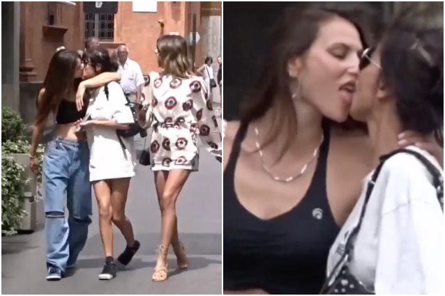 Dayane Mello bacia Dana Saber per le strade di Milano, al loro fianco ...