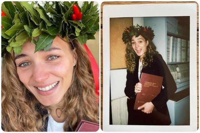 Giusy Buscemi graduates, six months after the birth of their third ...