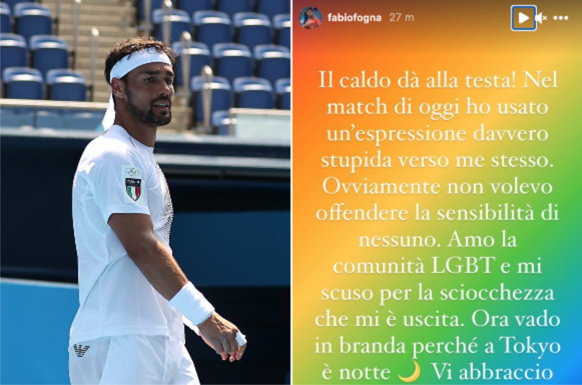 Fognini urla frocio in campo, poi le scuse: Il caldo dà alla testa, amo ...