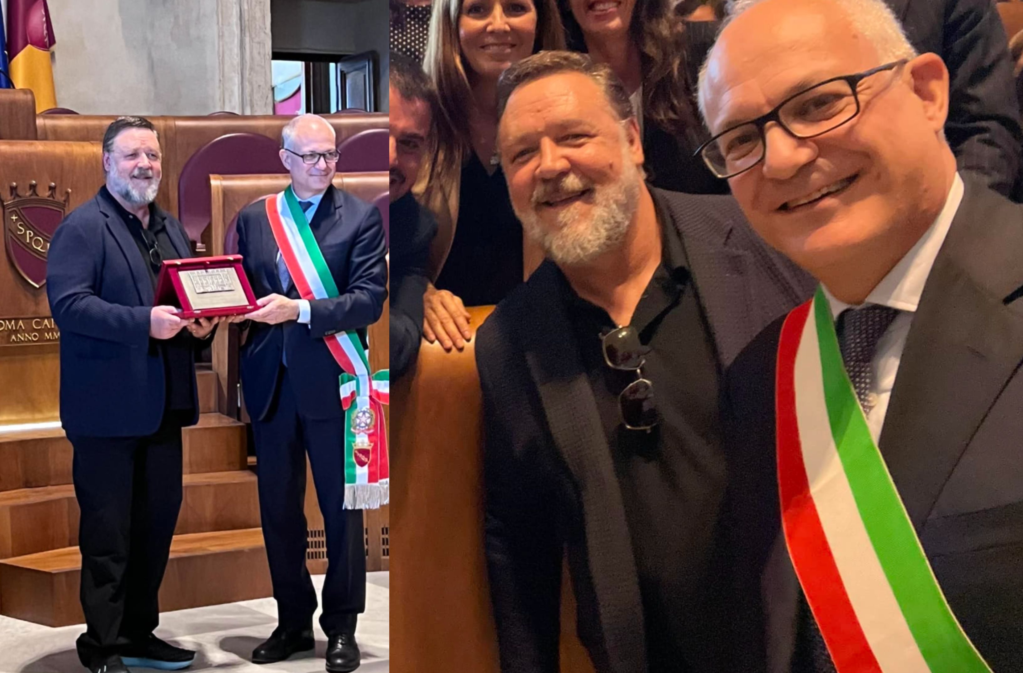 'Il Gladiatore' Russel Crowe premiato da Gualtieri: Sarò sempre al ...