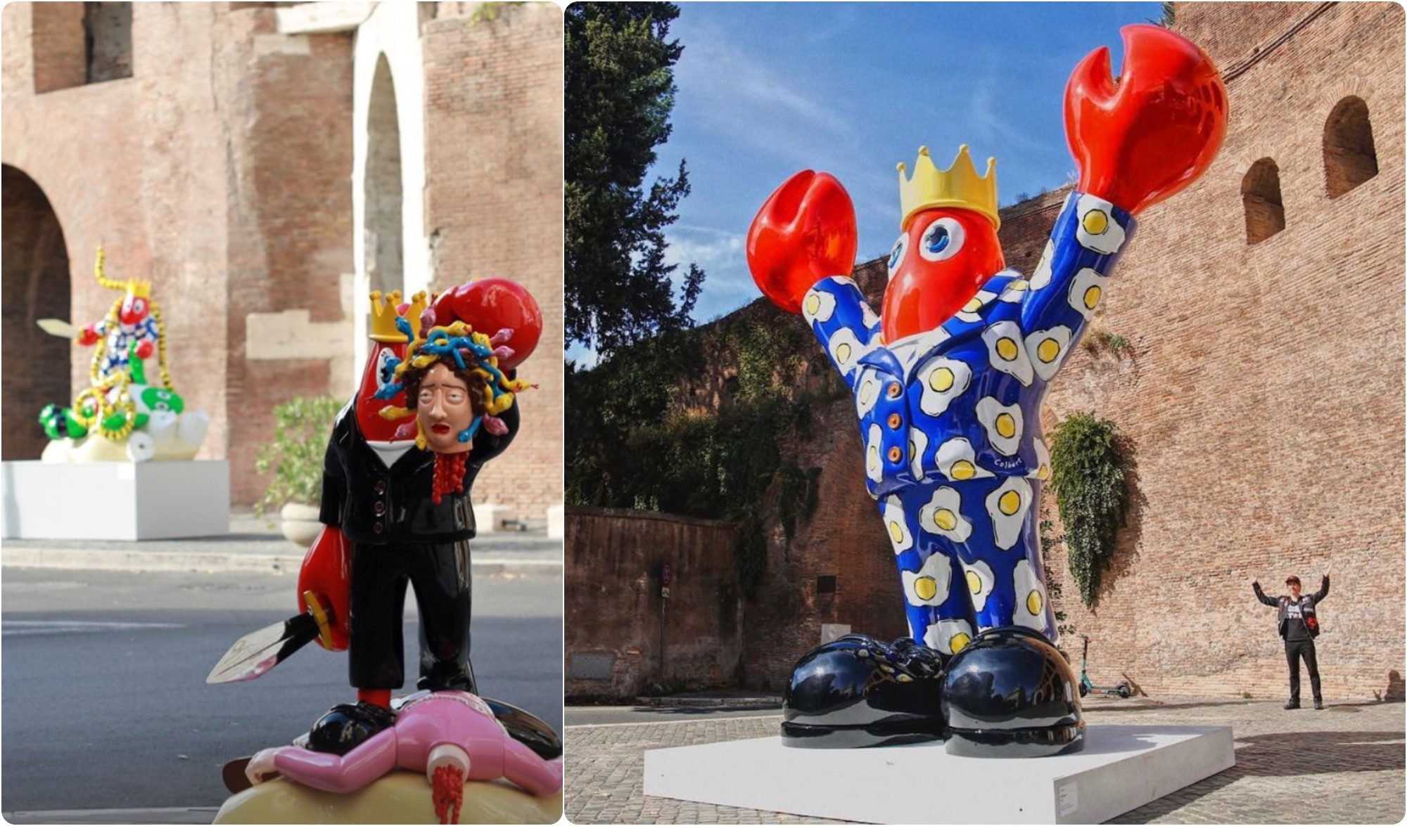 Perché via Veneto è invasa da aragoste giganti: la mostra di Philip Colbert