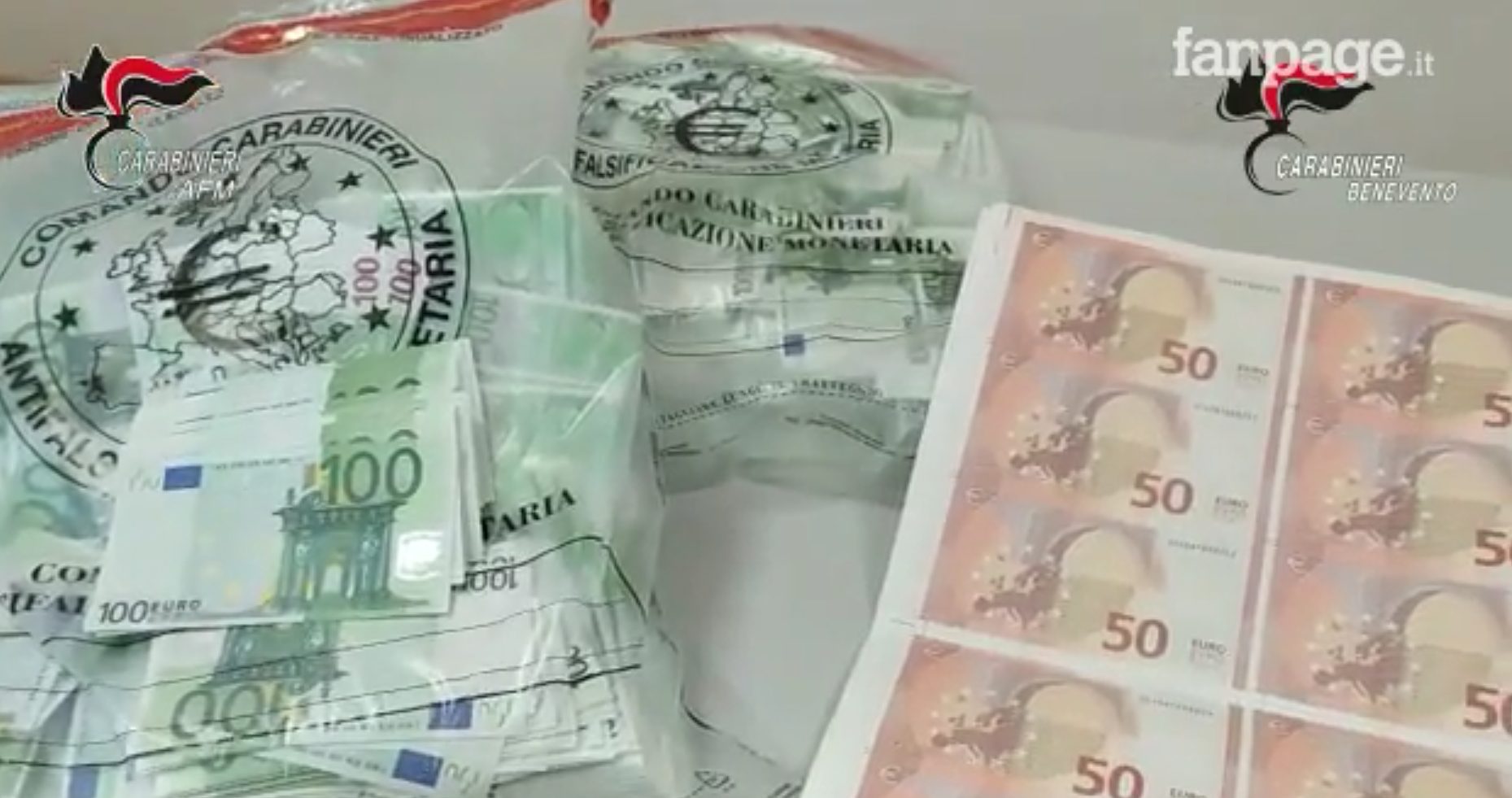 Ondata di soldi falsi, banconote da 50 e 100 euro: 44 arresti a Benevento