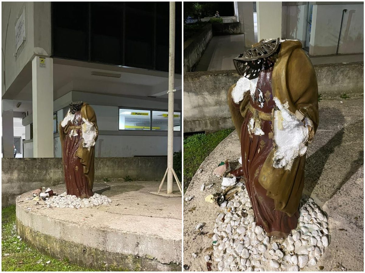 Distrugge a pugni la statua di San Bartolomeo a Tufino, 27enne ...