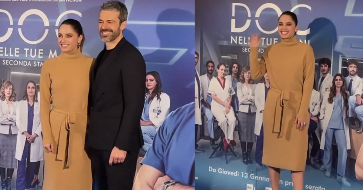 Matilde Gioli presenta la fiction Doc 2 con l'abito in maglia: il look ...