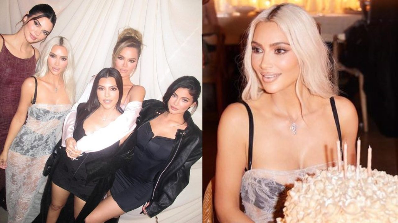 Kim Kardashian festeggia il compleanno in abito di pizzo trasparente ...