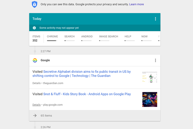 Google My Activity, il portale per controllare le attività online