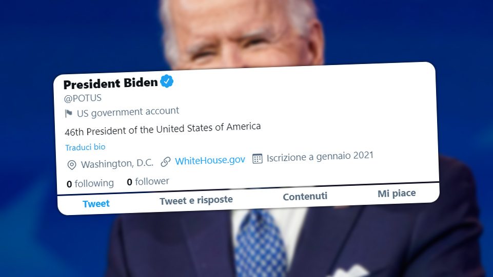 Twitter azzererà i follower del nuovo Presidente USA Joe Biden Twitter azzererà i follower del nuovo Presidente USA Joe Biden