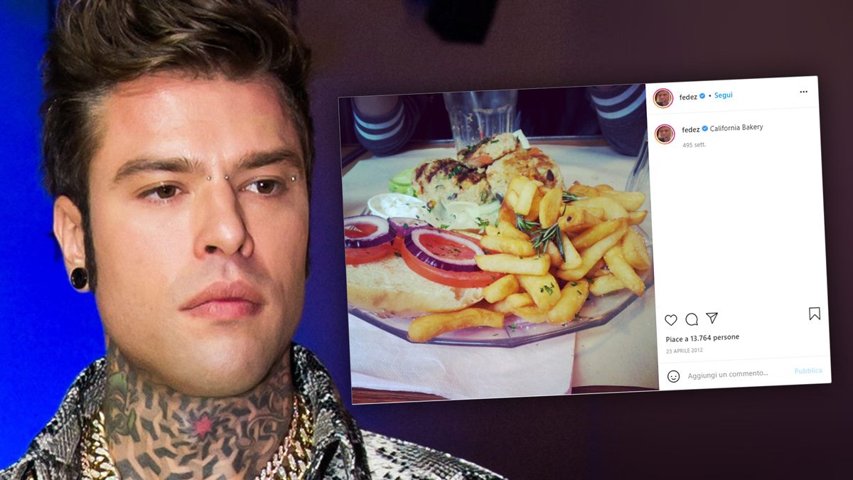 Il primo post di Fedez su Instagram era un piatto di hamburger e patatine