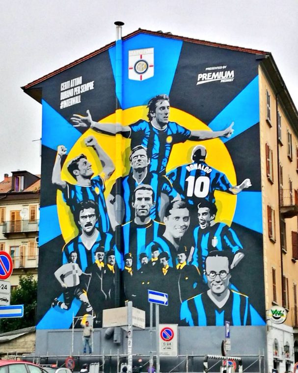 'Inter merda', sfregiato a Milano il murales dedicato al club nerazzurro